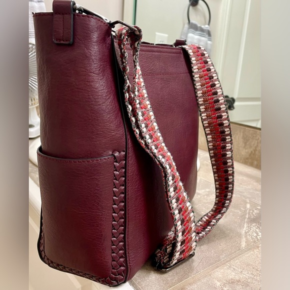 Jen & Co | Bags | Penny Bucket Bag By Jen Co Color Wine Two ...